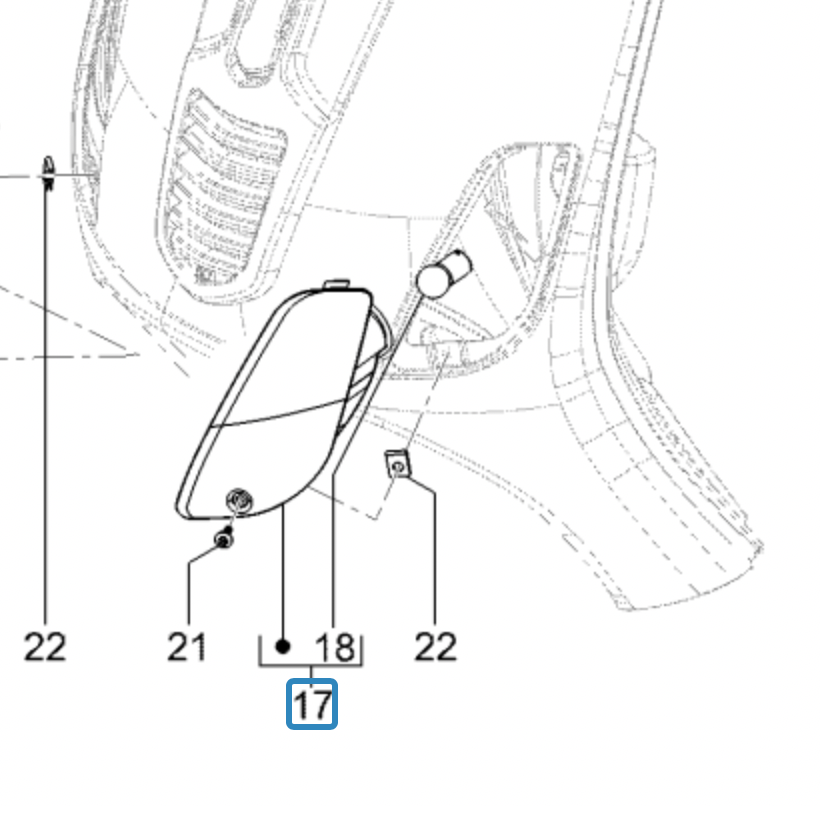 639296 - Front Left Turn Signal Lamp - Vespa LX / S – Vespa Clearwater ...